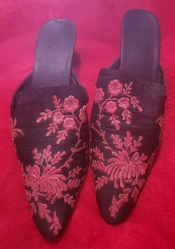 SAACHI Silk Embroidered Slides Size 10 Mules Shoes | eBay