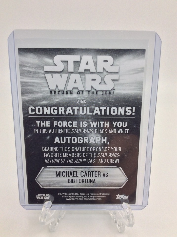 2020 topps star wars rotj black & white Michael Carter as BIB FORTUNA ...