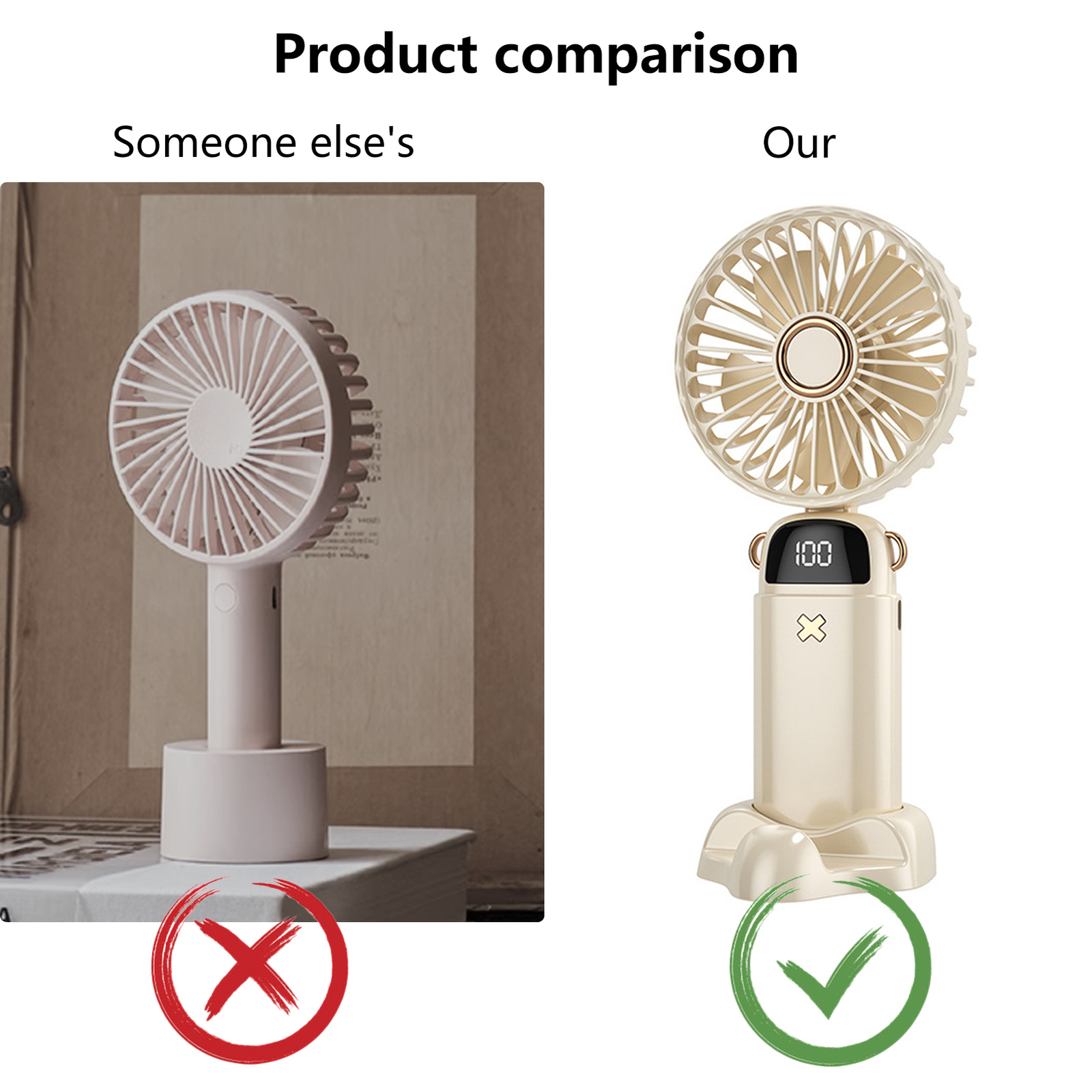 Handheld Fan Quiet Operation Cool Down Outdoor Lazy Silent Mini Fan ...