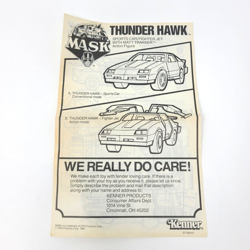 MASK Kenner Instructions Thunderhawk Thunder Hawk 1985 Vintage | eBay