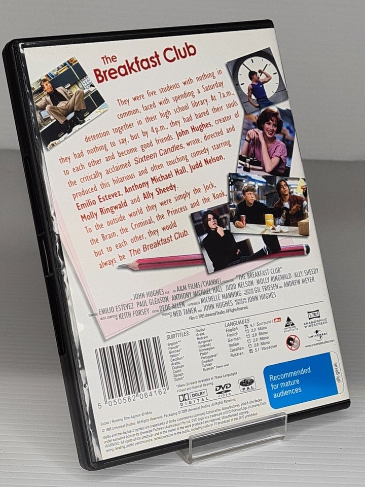 The Breakfast Club (DVD, 2006) Emilio Estevez Molly Ringwald John ...