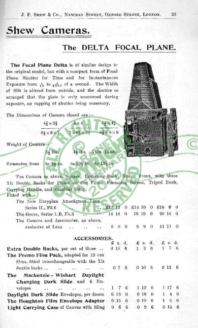 J F Shew Co Cameras 1908 CATALOG Lenses Photography Equipment Features ...