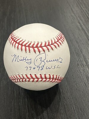 Mickey Rivers Signed / Autographed OML Selig Baseball 77 & 78 WS Champs ...