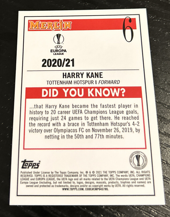 2020-21 Topps Merlin UEFA Harry Lane | eBay