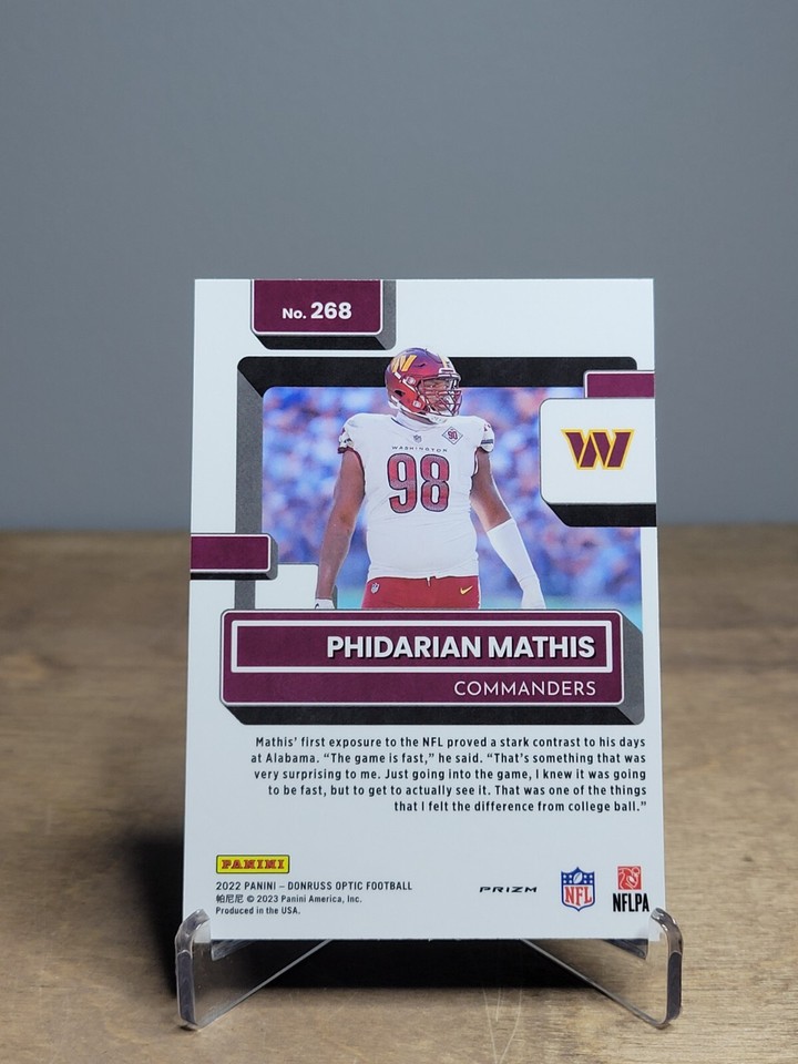 Phidarian Mathis 2022 Optic Rated Rookie Purple Shock Card #268 ...