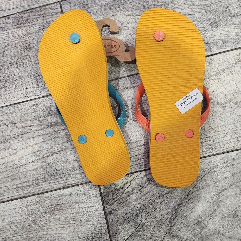 HAVAIANAS X FARM RIO ORANGE CITRUS FLIP FLOPS MULTI COLOR SIZE 11/12 ...