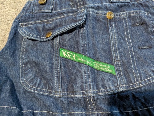 Key Imperial Overalls Mens 40x30 (40x29) Blue Denim Bib Suspenders Farm ...