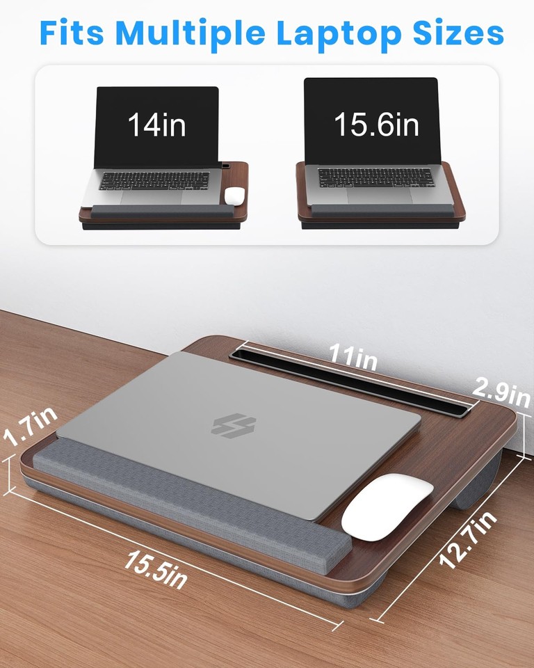 Portable Lap Desk, Laptop Stand for Bed with Soft Wrist Rest, Tablet ...