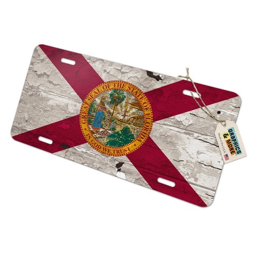 Rustic Florida State Flag Distressed USA Novelty Metal Vanity Tag ...