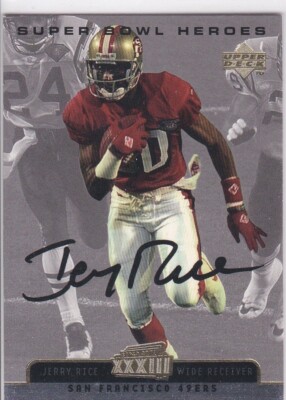 JERRY RICE AUTO SIGS Football Card SAN FRANCISCO 49ER Upper Deck SUPER ...