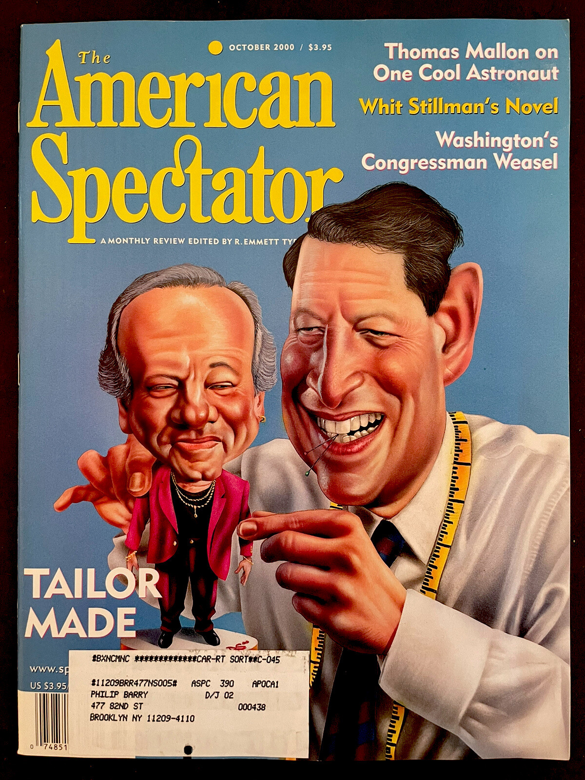 American Spectator Magazine - October 2000- Gore/Lieberman Cover, Exc ...