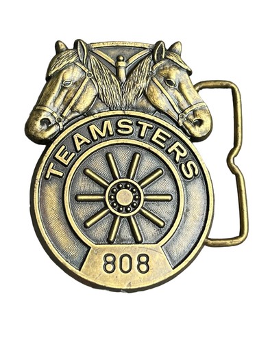 Vintage Teamsters 808 Belt Buckle Bronze Color | eBay