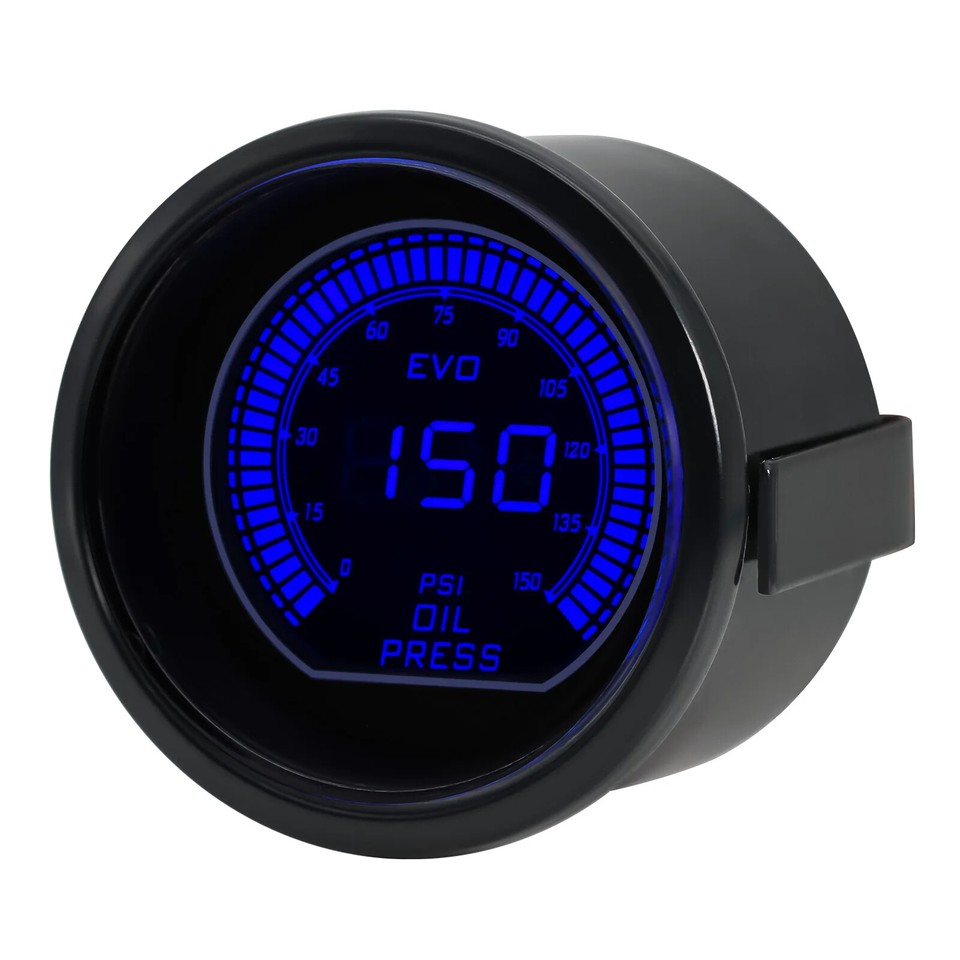 2" 52mm Universal EVO LED Digital 0-150PSI Oil Pressure Gauge Meter ...