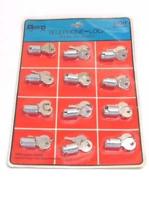 NOS! VINTAGE GUARD SECURITY ROTARY DIAL TELEPHONE LOCK, 12-Pack, PH621 ...