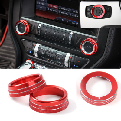 Red Air conditioner & headlight switch cover trim knob For Ford Mustang ...