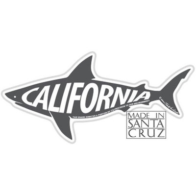 Santa Cruz or California Shark Sticker - Bumpersticker Vinyl Decal Tim ...