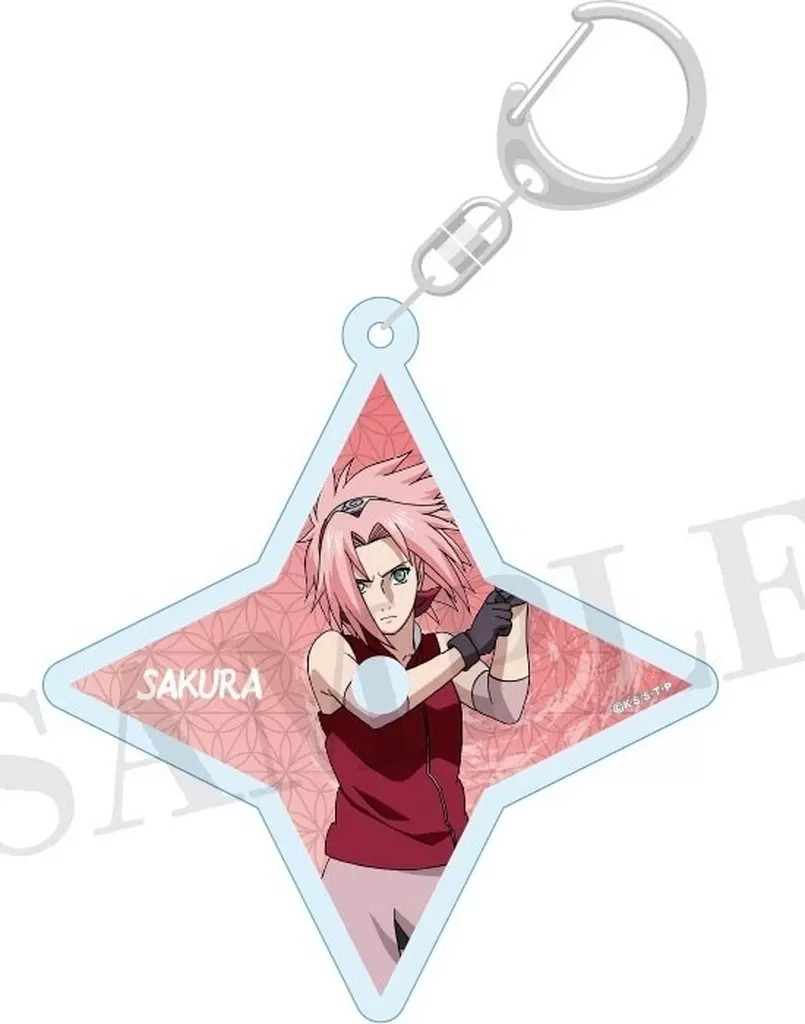 Keychain C. Sakura Haruno Shuriken-shaped acrylic keychain "NARUTO ...