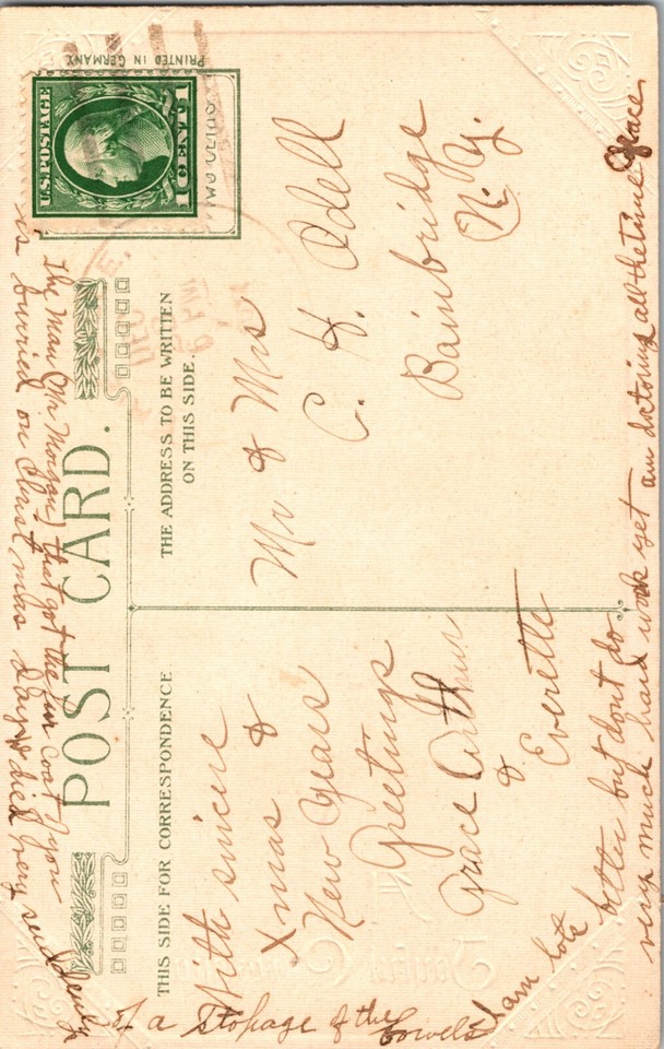 Winsch Christmas Postcard Antique Victorian English Manor Man Boy ...