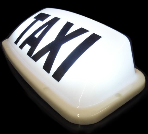 19" SLIM AERO LED TAXI ROOF SIGN WHITE - IDEAL FOR MINIBUS - MAGNETIC ...