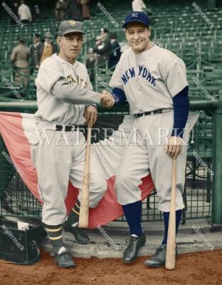 RX624 Mel Ott - Lou Gehrig Yankees Giants 8x10 11x14 16x20 Colorized ...