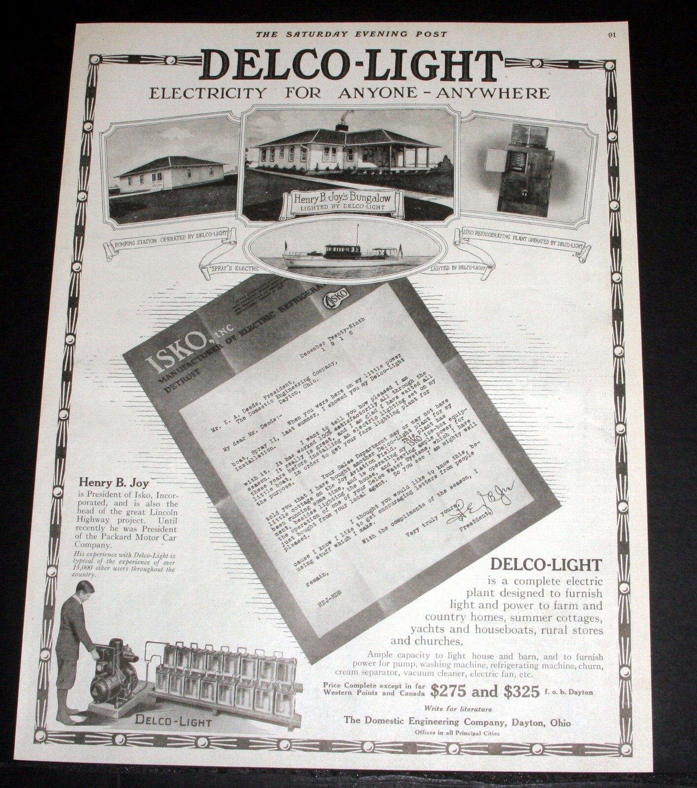 1917 OLD MAGAZINE PRINT AD, DELCO-LIGHT, ELECTRICITY FOR ANYONE ...