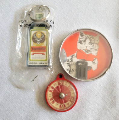 3 Different Advertising Vintage Keychain's & Game Jagermeister Roulette ...