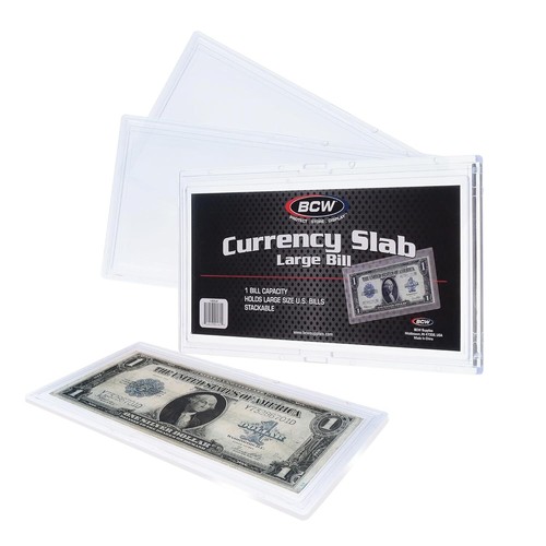 Lot 4 BCW Currency Banknote Slabs Capsules Large Size Notes Dollar Bill ...