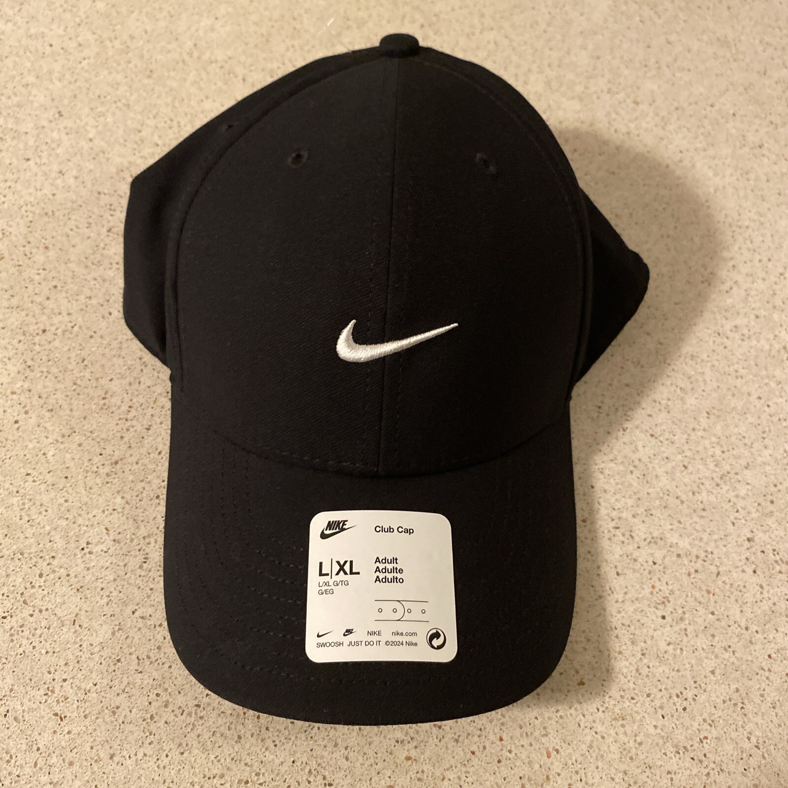 Nike Adult Hat Rise Club Cap Black White FV5563-010 L/XL for sale ...