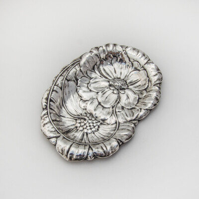 Ornate Pin Tray Art Nouveau Floral Design Sterling Silver 1900 | eBay