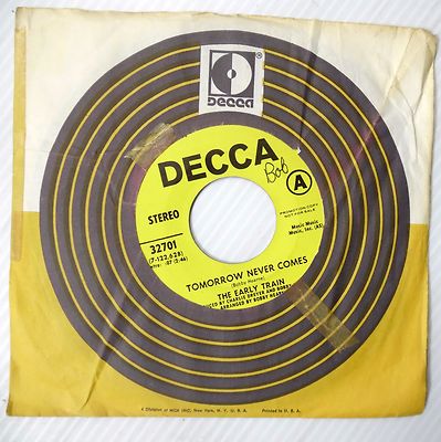 EARLY TRAIN soul DECCA promo 45 TOMORROW NEVER COMES IT'LL COME TO PASS ...