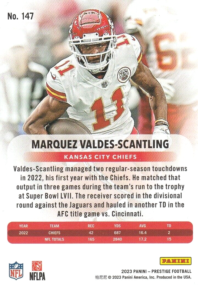 2023 Panini Prestige Football Marquez Valdes-Scantling Red 024/399 ...