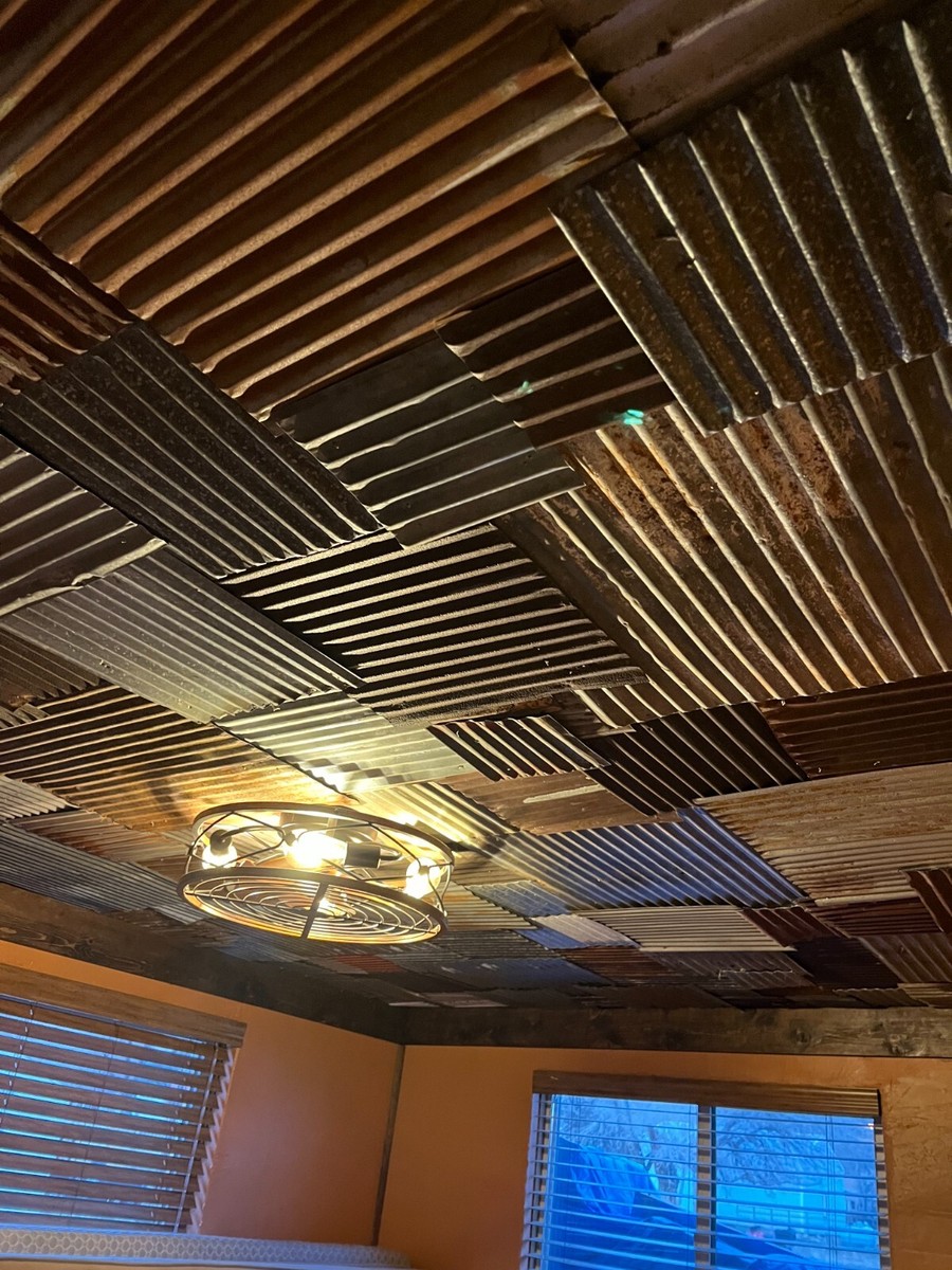 Corrugated Steel Ceiling Panels FromPlainToBeautifulInHours Ridged