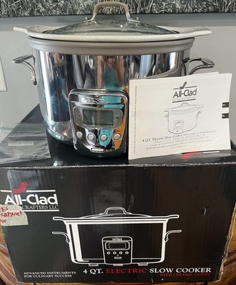 All Clad 4 Qt Slow Cooker Model SERIE SC03 white Insert Glass Lid | eBay