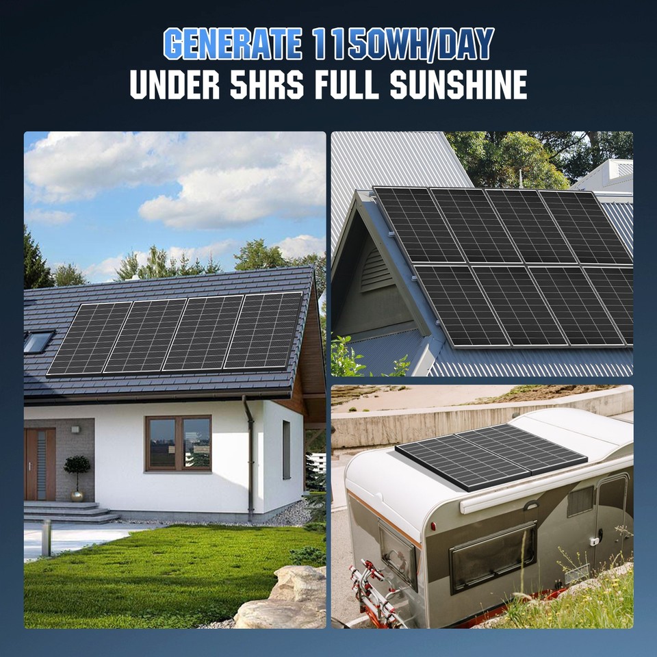 200W Bifacial Solar Panel 12V N-Type 18BB High-Efficiency PV for Home ...