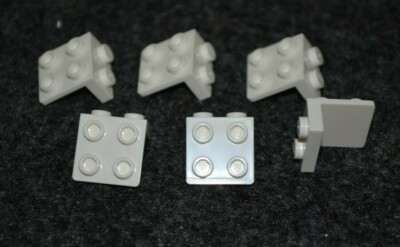 (6) 1x2 - 2x2 White 90 Degree Downward Direction Change Plate Brick ...