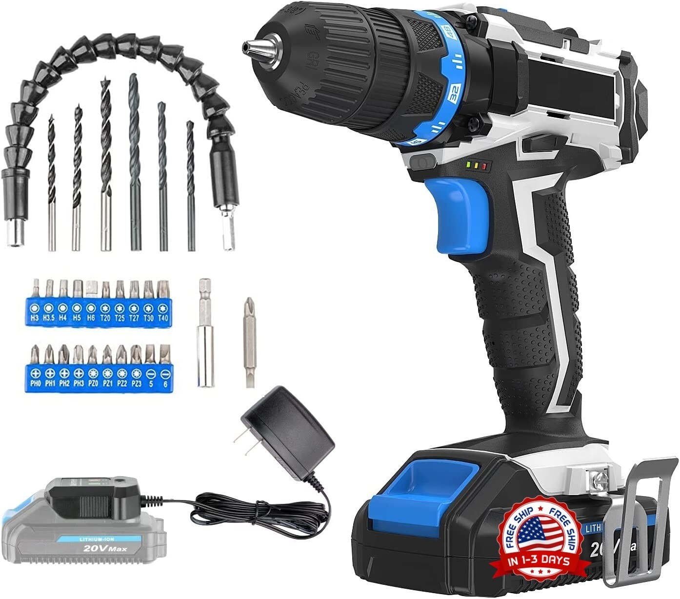 Taladros 20V Inalambrico Combo Taladro Impacto Atornillador Electrico ...