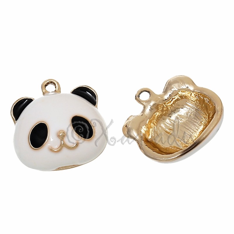 Panda Charms - 17mm Gold Plated Enamel Pendants C4731 - 2, 5 Or 10PCs ...