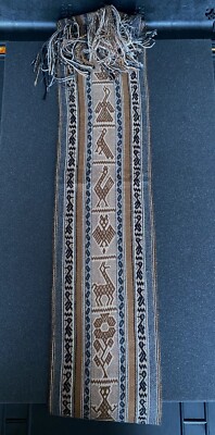 Peruvian Andean Textile 100% Baby Alpaca Natural Handmade Scarf Calca ...