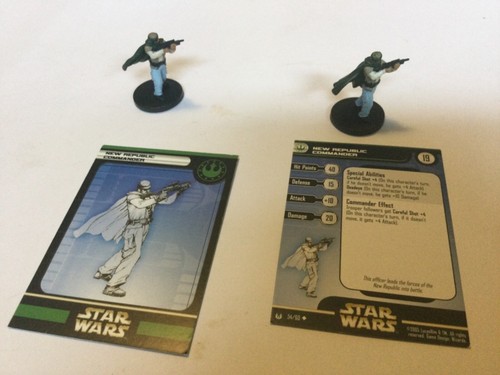 2 x New Republic Commander Star Wars Miniature with stat card | eBay