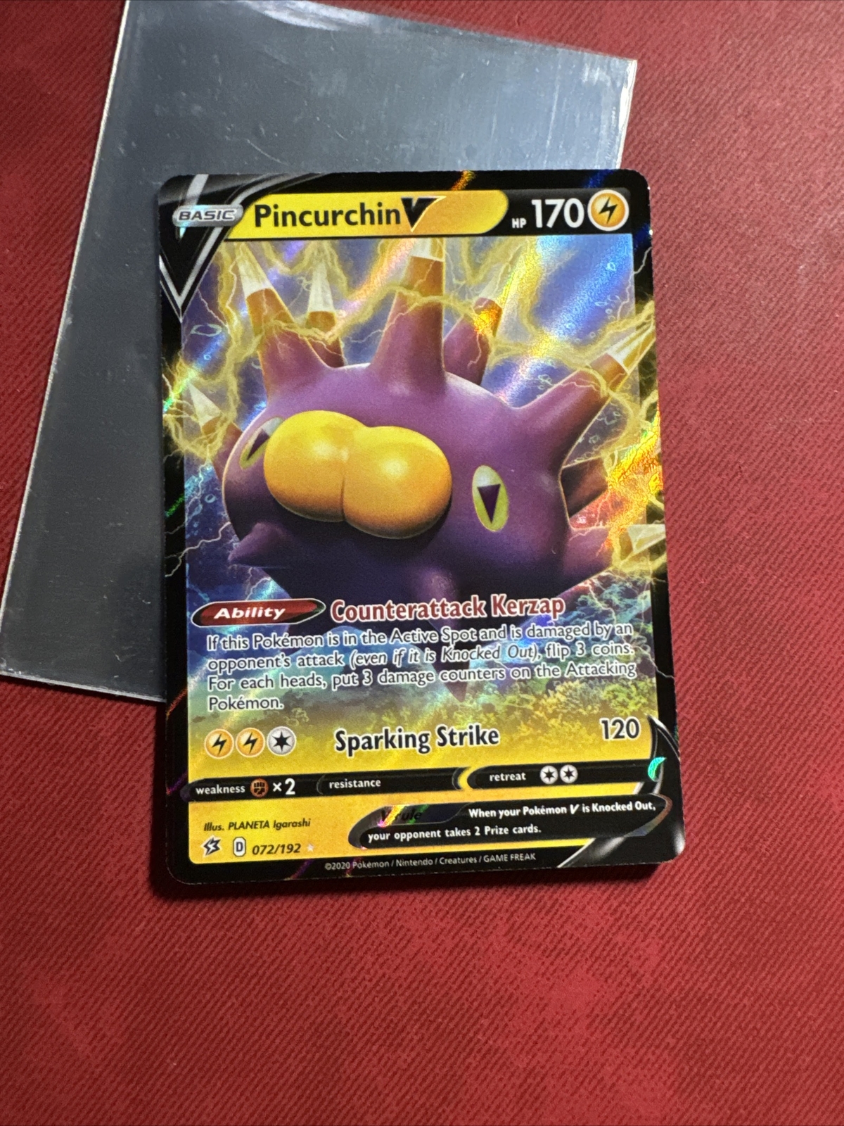 Pincurchin V - 072/192 - Pokemon Rebel Clash Sword & Shield Ultra Rare ...