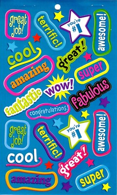 The Super, Awesome, Terrific word stickers. (bs) 31 stickers. | eBay