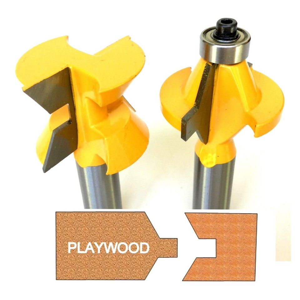 2 pc 1/2"SH Edge Banding Joint Tongue & Groove Router bit Set S | eBay