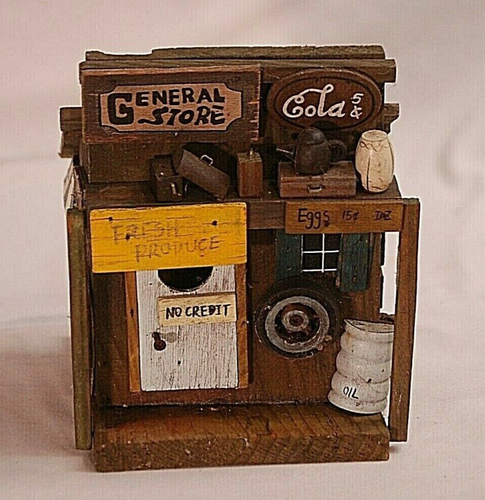Rustic Primitive General Store Bird House Folk Art Hand Made Decorative ...