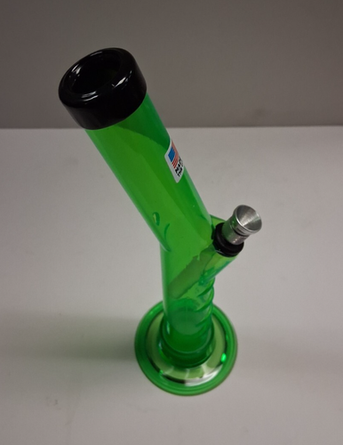 SLANTED STRAIGHT 8" ACRYLIC PLASTIC WATER PIPE BONG HOOKAH THUMB CARB 1 ...