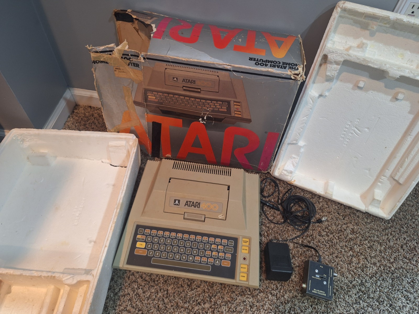 Atari 400 Home Computer With Original Box Pacman Game TESTED WORKING | eBay