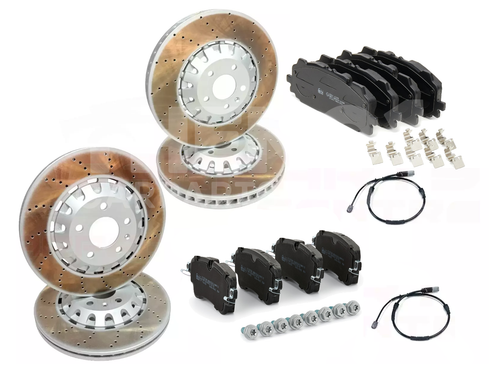 FRONT & REAR DRILLED BRAKE DISCS PADS 375MM 330MM FOR AUDI RS4 B9 RS5 ...