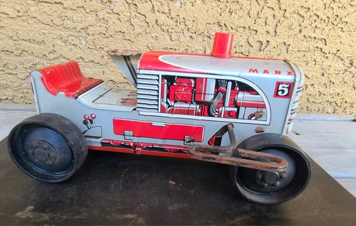 Vintage Wind Up Marx Sparkling Climbing Tractor Tin Litho Toy No 5 ...