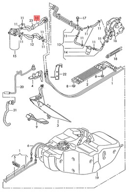Genuine VW Bora Golf R32 Plus GTI Rabbit Variant 4Motion Fuel Pipe ...