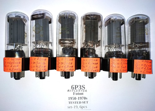 6x 6P3S = 6L6 6L6GT 6L6GC 5881 Tetrode Tube FOTON Soviet TESTED 1950 ...
