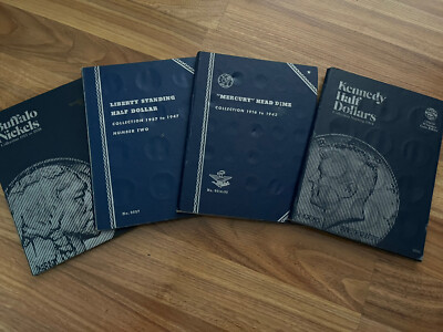 Vintage 4 Blue Coin Collection Books Whitman Coins Book Lot (Empty) | eBay